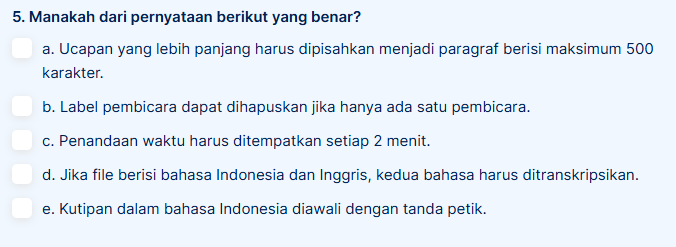 5. Manakah dari pernyataan berikut yang | StudyX