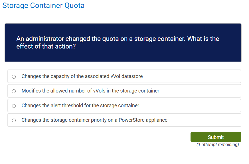 An administrator changed the quota on a | StudyX