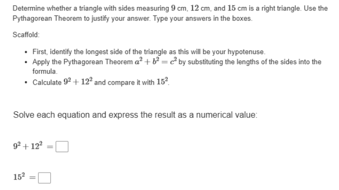 Determine whether a triangle with sides | StudyX