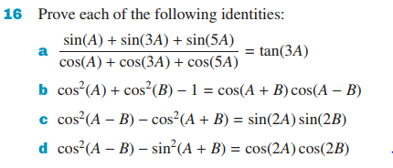16 Prove each of the following identities: | StudyX
