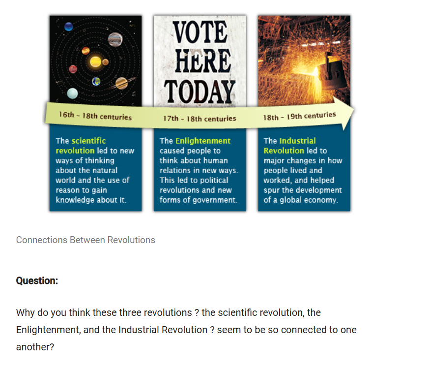 Why do you think these three revolutions? | StudyX