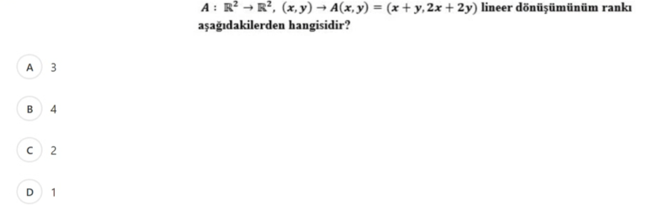 A: $ {R}^2 {R}^2$, $(x, y) A(x, y) = | StudyX