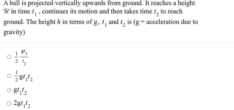 A ball is projected vertically upwards from | StudyX