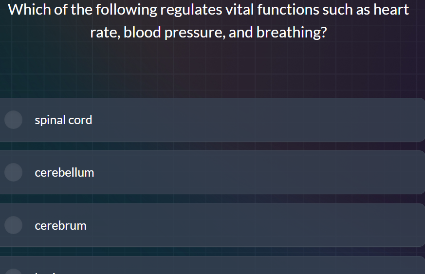 Which of the following regulates vital | StudyX