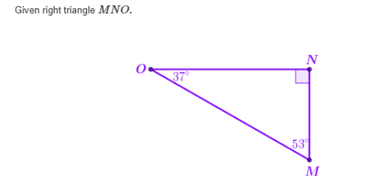 Given right triangle $MNO$. Which of the | StudyX