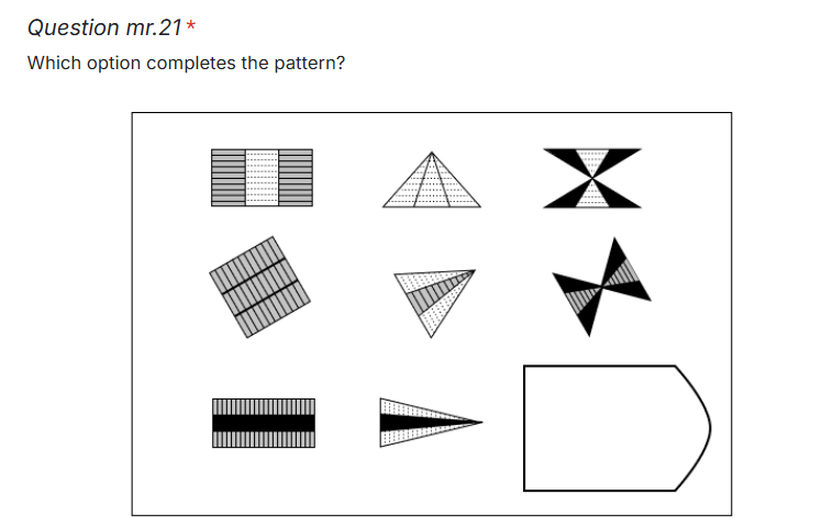 Question mr.21* Which option completes the | StudyX