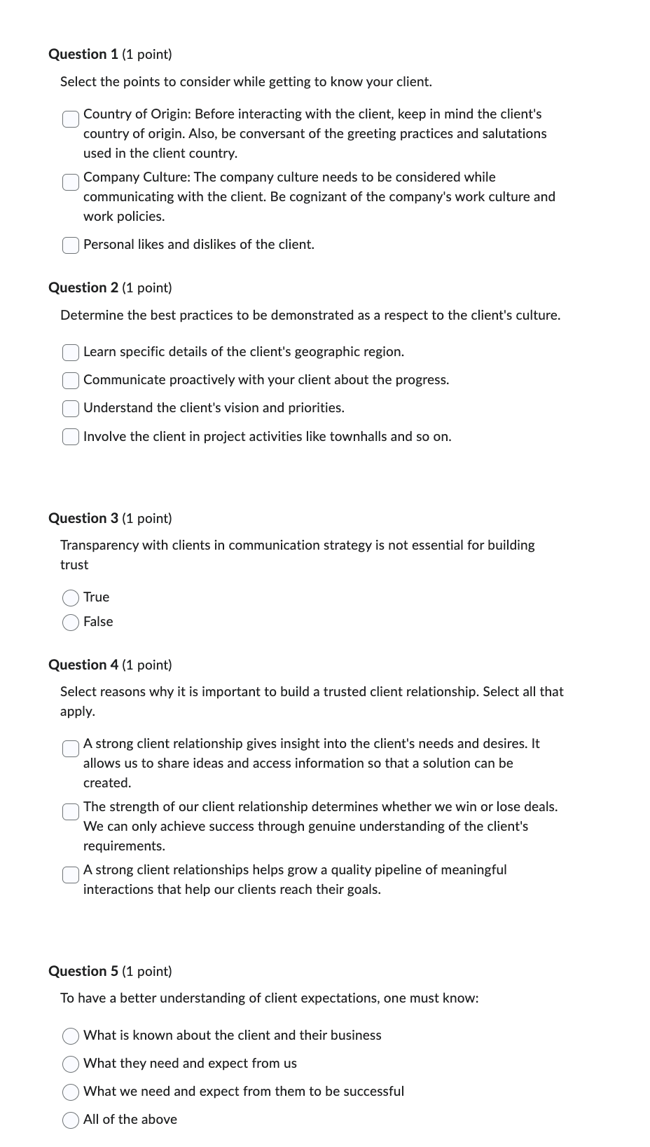 Question 1 (1 point) Select the points to | StudyX