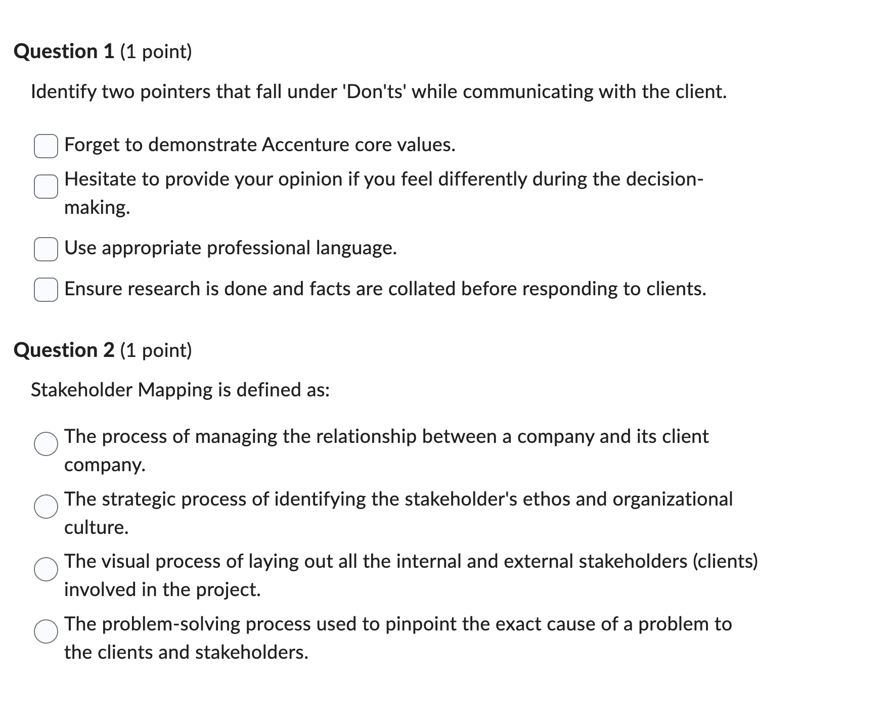 Question 1 (1 point) Identify two pointers | StudyX