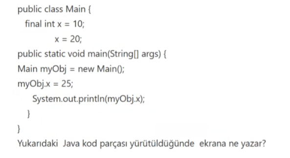 ```java public class Main { final int x = | StudyX