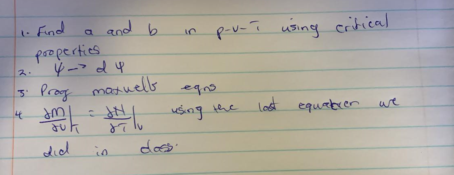 1. Find a and b in p-v-T using critical | StudyX