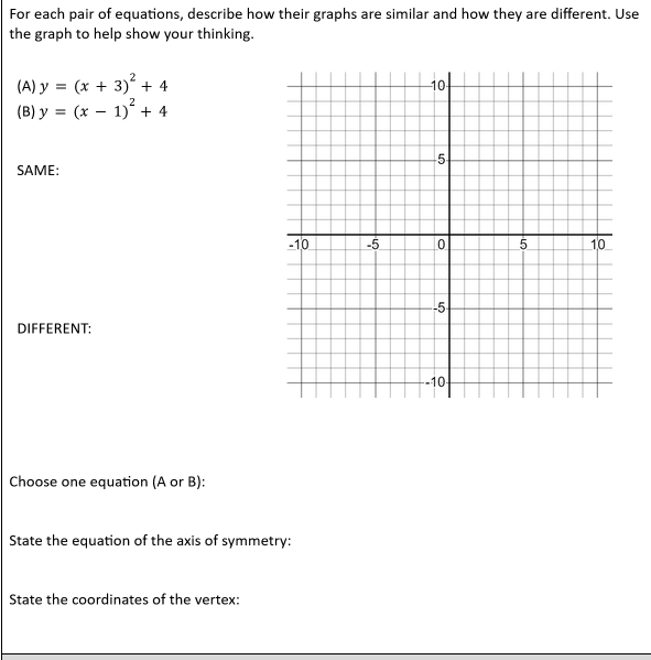For each pair of equations, describe how | StudyX