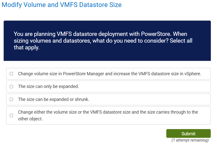 You are planning VMFS datastore deployment | StudyX