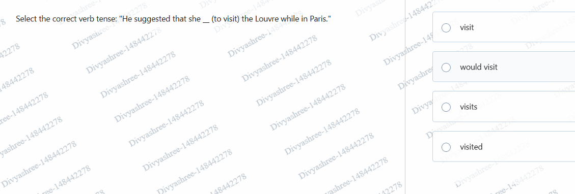 Select the correct verb tense: "He suggested | StudyX