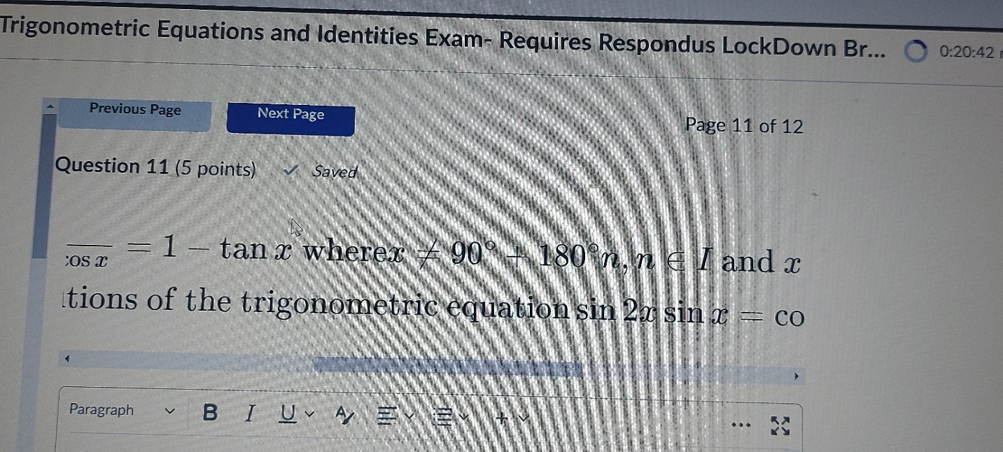 A. Algebraically prove the identity