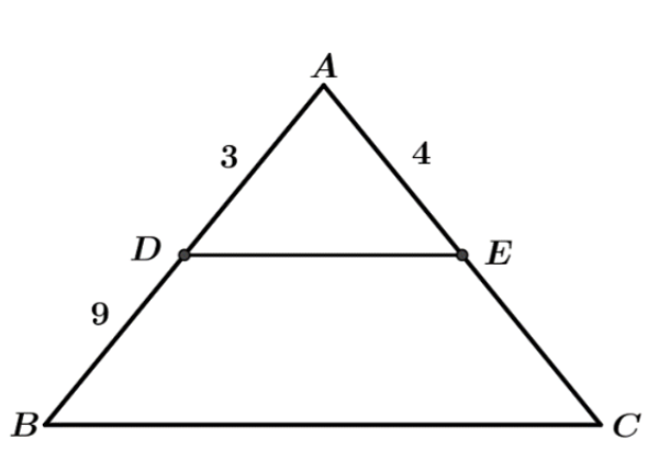 Given $ ABC$ with segment $DE$ parallel to | StudyX