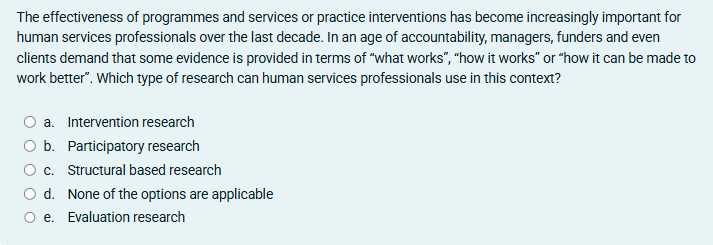 The effectiveness of programmes and services | StudyX