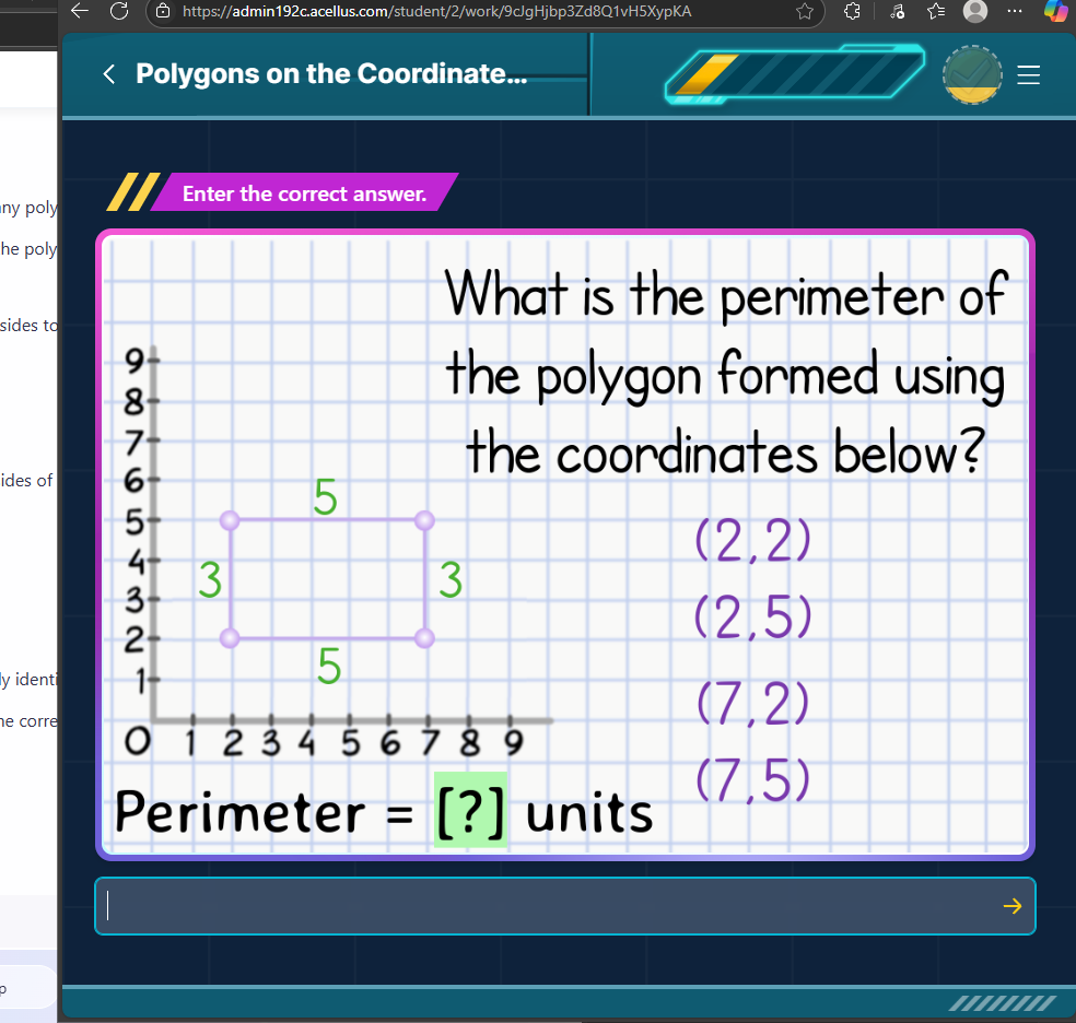What is the perimeter of the polygon formed | StudyX