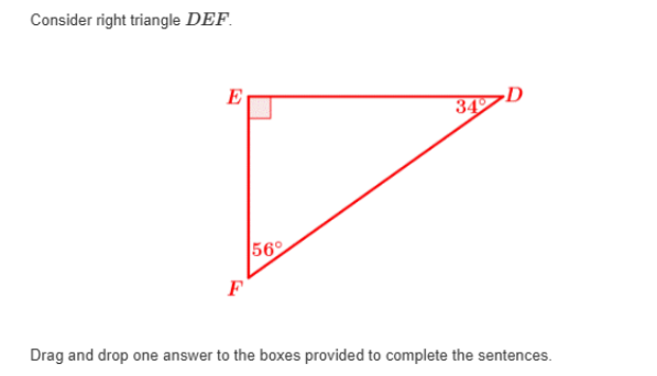 Consider right triangle $DEF$. If $ D$ and | StudyX