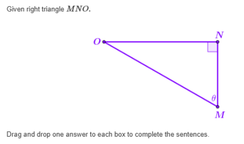 Given right triangle $MNO$. From the | StudyX