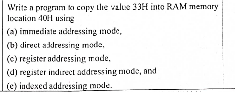 Write a program to copy the value 33H into | StudyX
