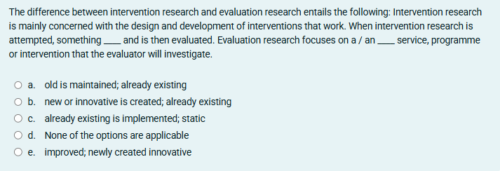 The difference between intervention research | StudyX
