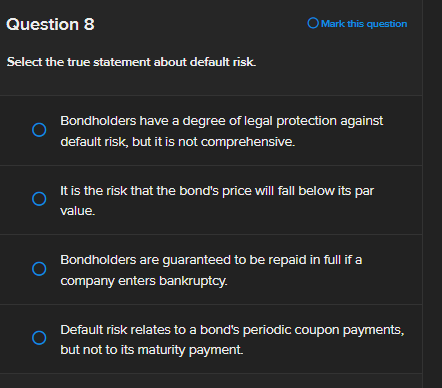 Question 8 Select the true statement about | StudyX
