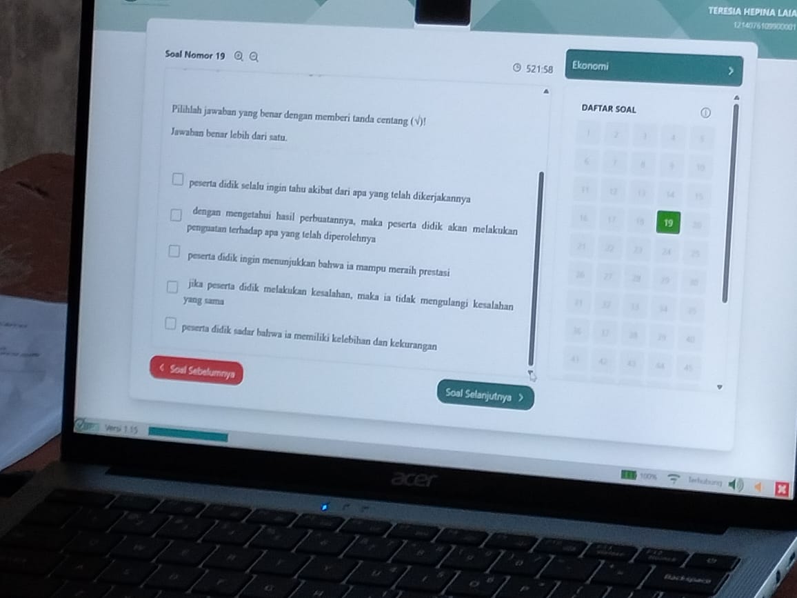 Soal Nomor 19 Pilihlah jawaban yang benar | StudyX