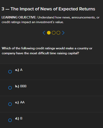 Which of the following credit ratings would | StudyX