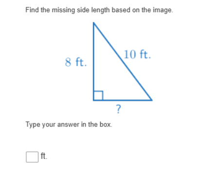Find the missing side length based on the | StudyX