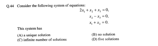 Q.44 Consider the following system of | StudyX