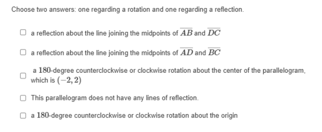 Which rotation, and which reflection, map | StudyX