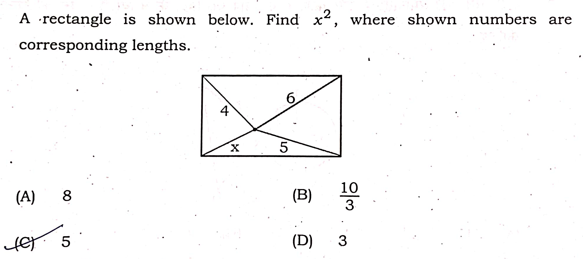 A rectangle is shown below. Find $x^2$, | StudyX