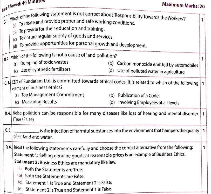 Q.1. Which of the following statement is not | StudyX