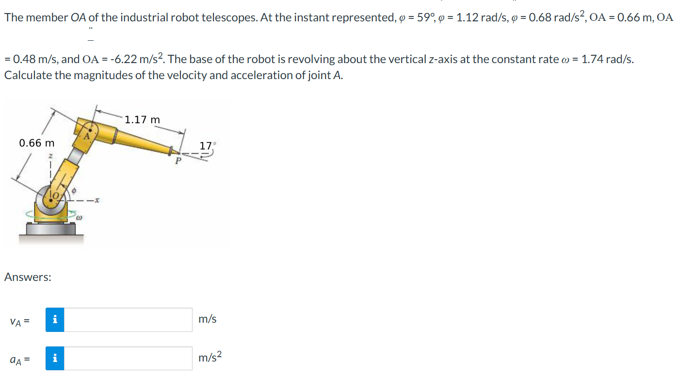 The member OA of the industrial robot | StudyX