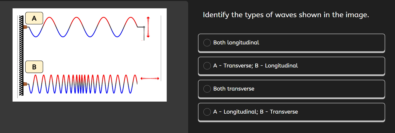 Identify the types of waves shown in the | StudyX