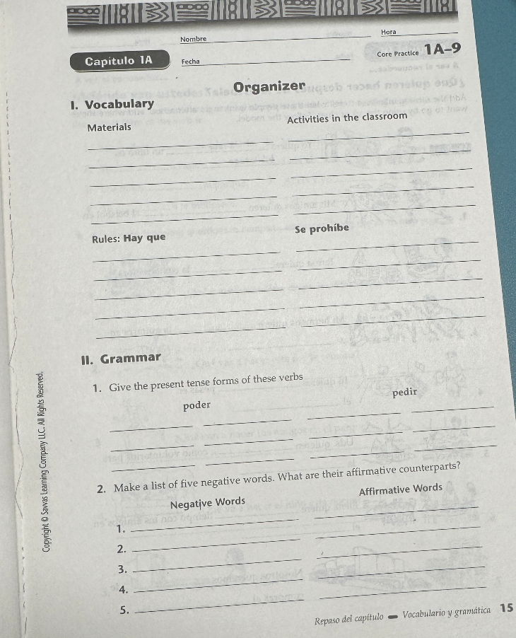 I. Vocabulary Materials Activities in the | StudyX