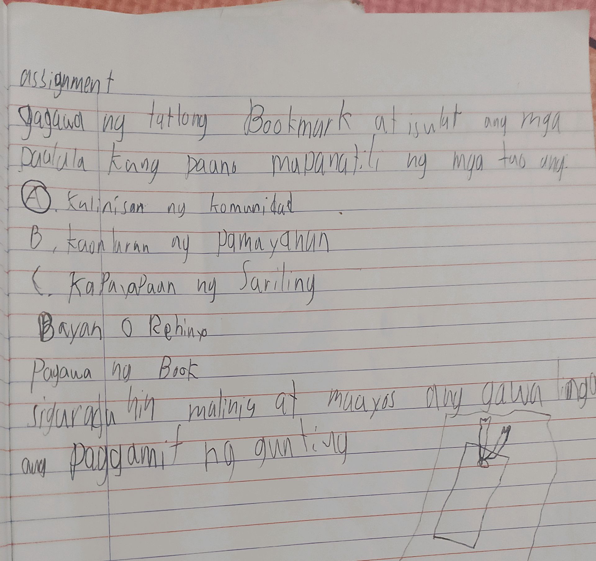 Jagawa ng tatlong Bookmark at isulat ang mga