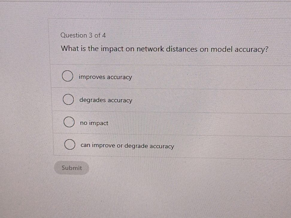 What is the impact on network distances on