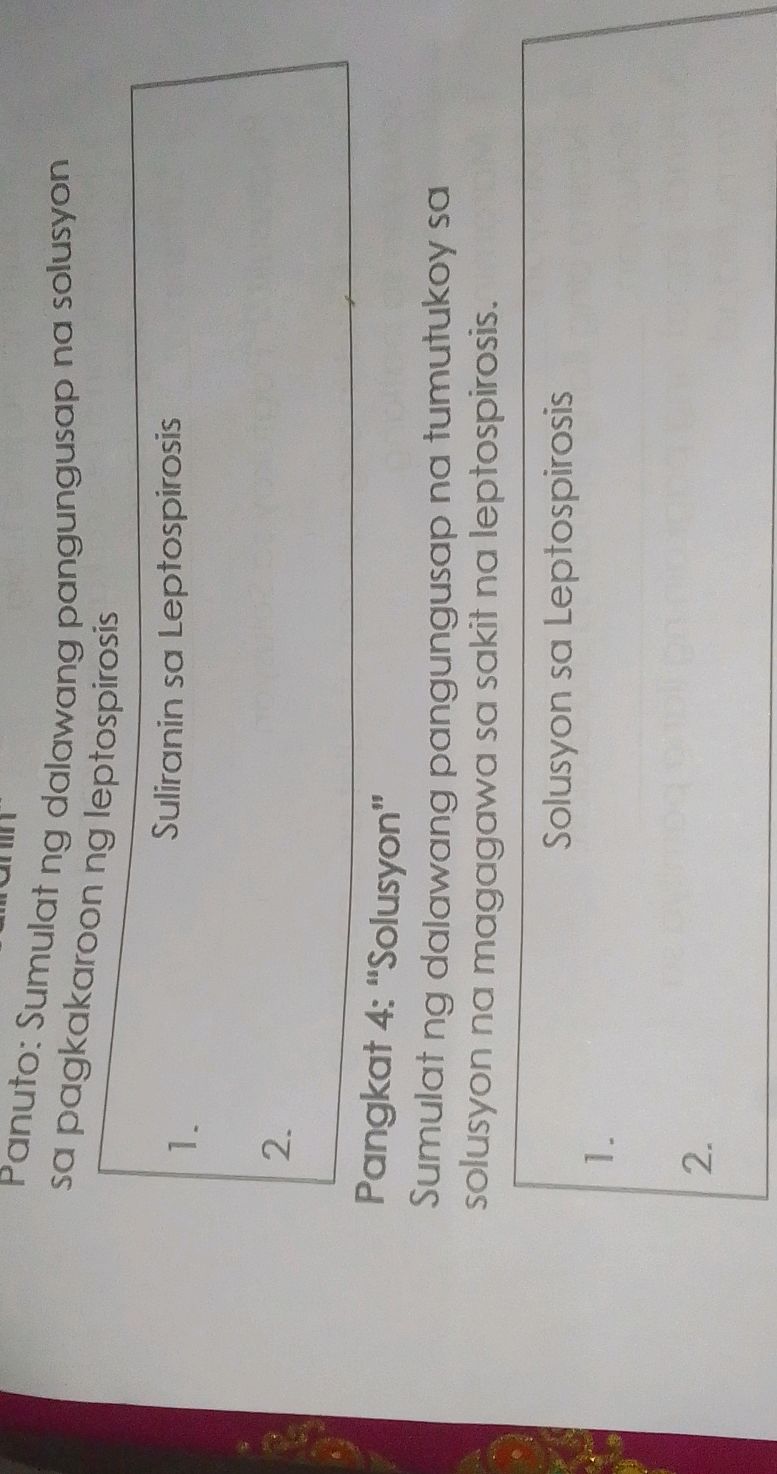 Panuto: Sumulat ng dalawang pangungusap na | StudyX