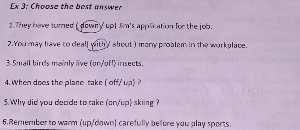 Ex 3: Choose the best answer 1. They have