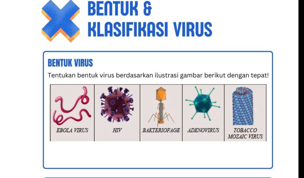 Tentukan bentuk virus berdasarkan ilustrasi | StudyX