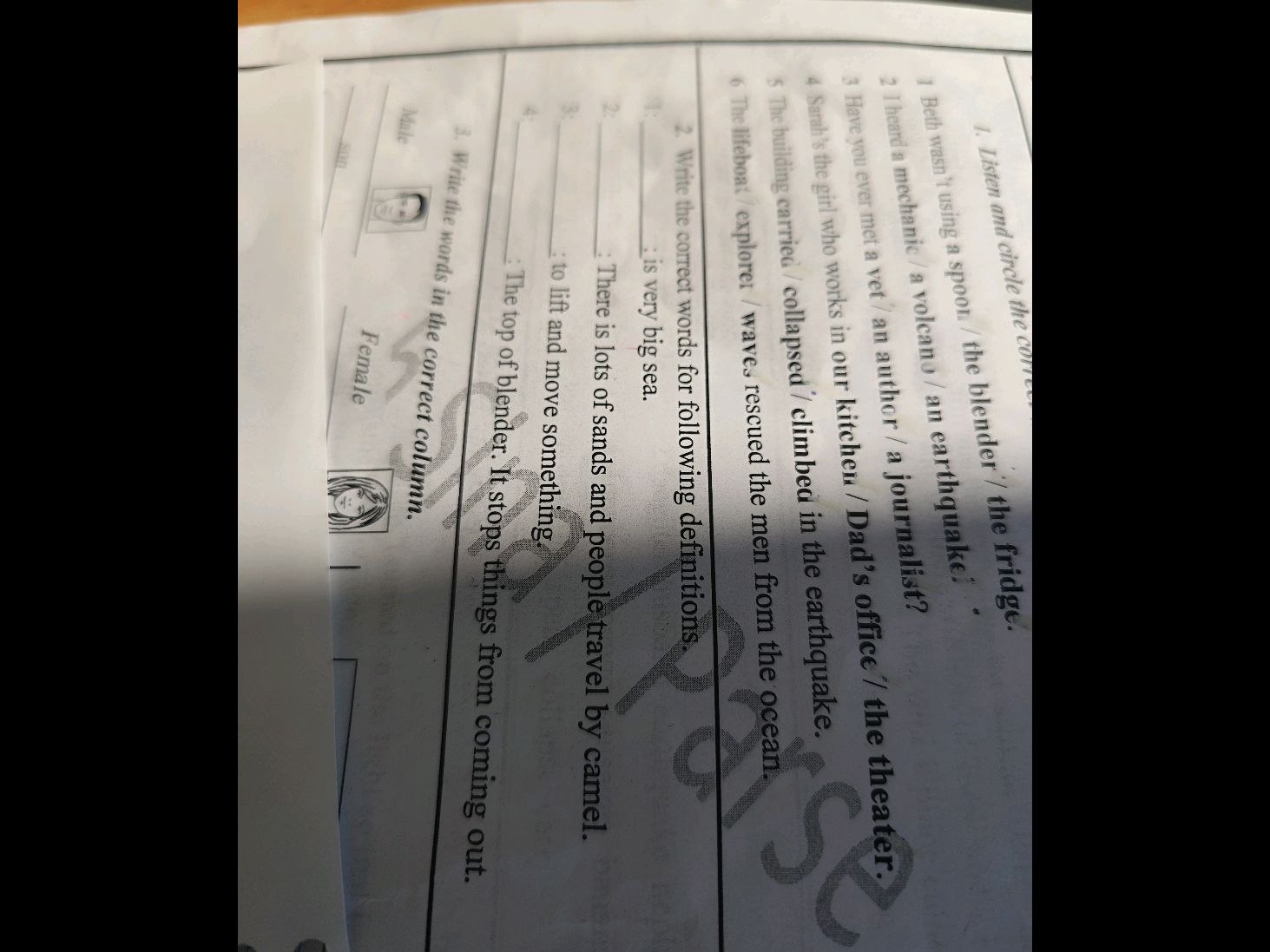 1. Listen and circle the correct word. 1 | StudyX