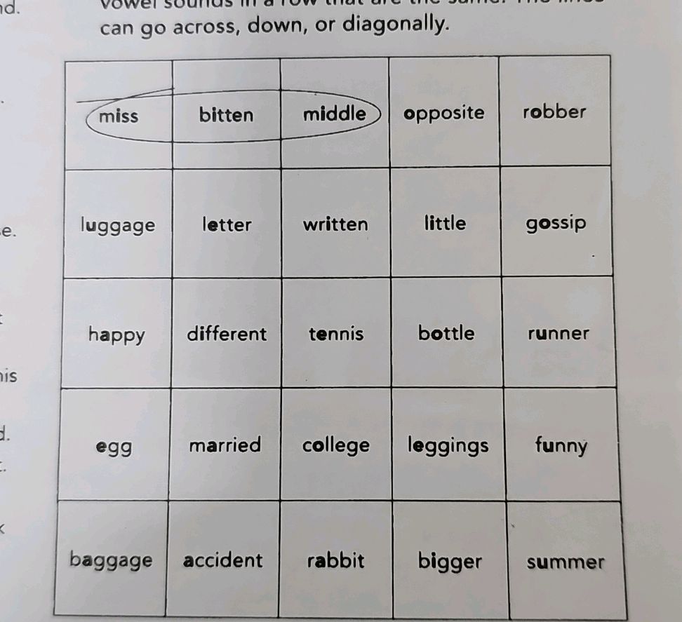 Find the words with the same vowel sounds in | StudyX