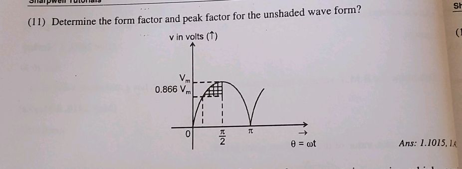 (11) Determine the form factor and peak | StudyX