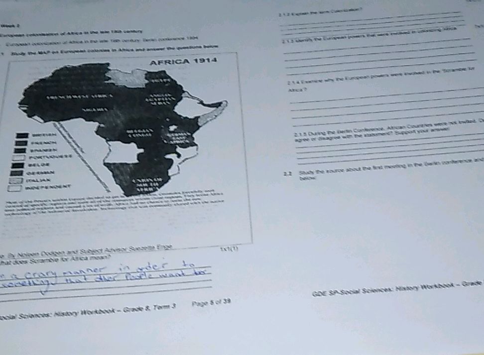 2. European colonization of Africa in the | StudyX