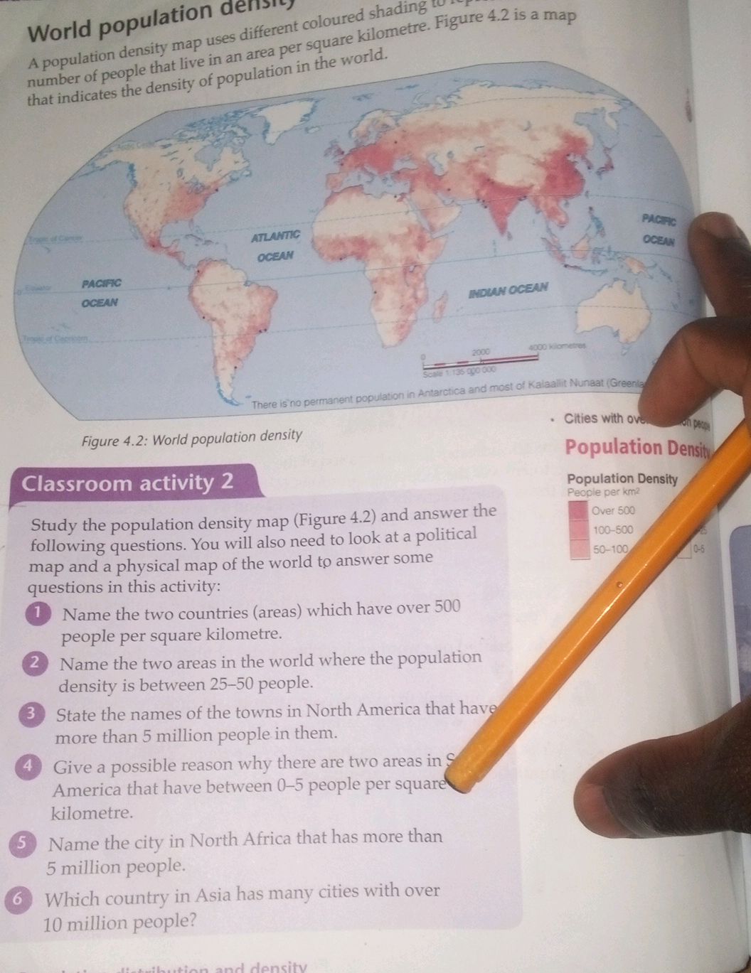 World population A population density map | StudyX