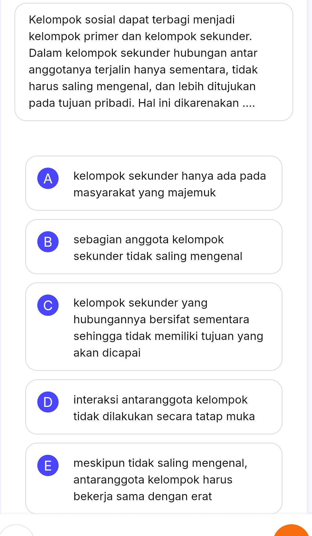 Kelompok sosial dapat terbagi menjadi | StudyX