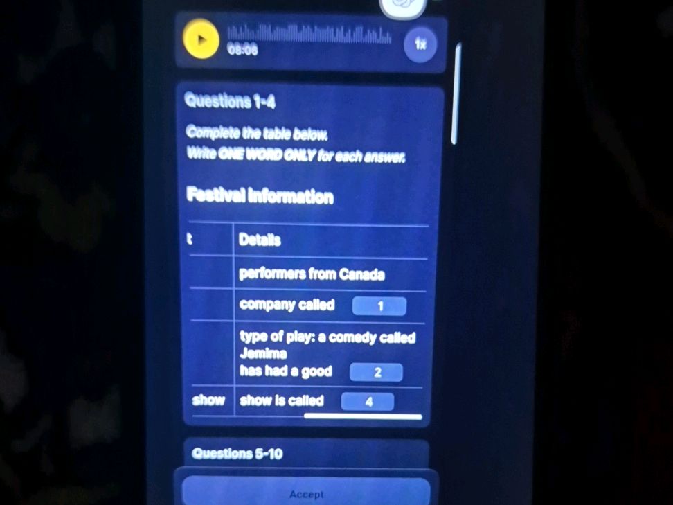 Questions 1-4 Complete the table below. | StudyX