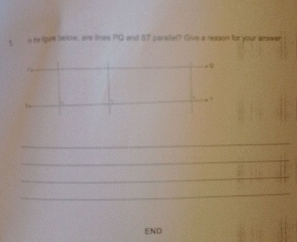In the figure below, are lines PQ and ST | StudyX