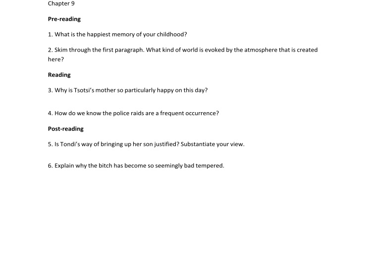 Chapter 9 Pre-reading 1. What is the | StudyX